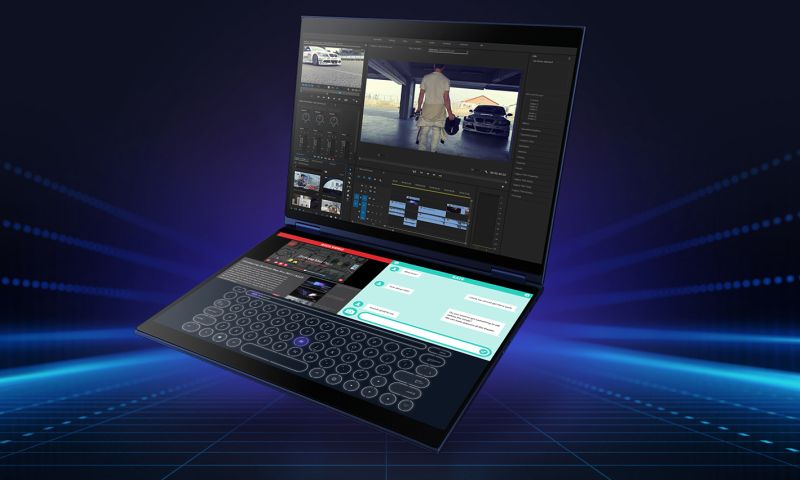 In 2019 te koop: laptop met twee schermen