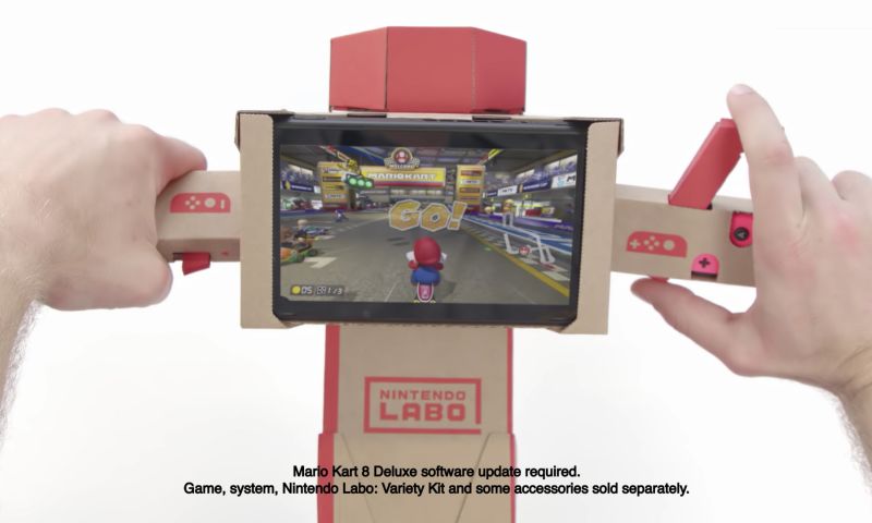 Mario Kart 8 Deluxe ook met kartonnen Labo-stuur te spelen