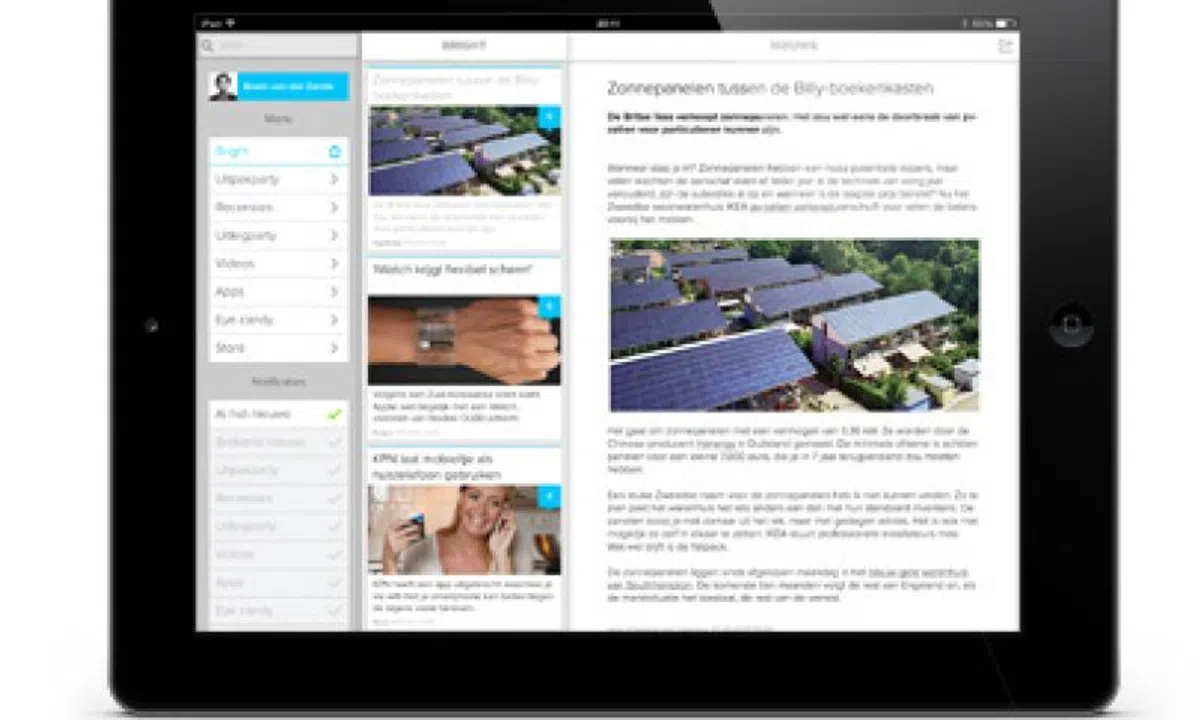 Bright app ondersteunt iOS7