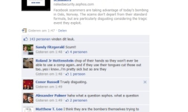 Noors drama misbruikt door Facebook-spammers