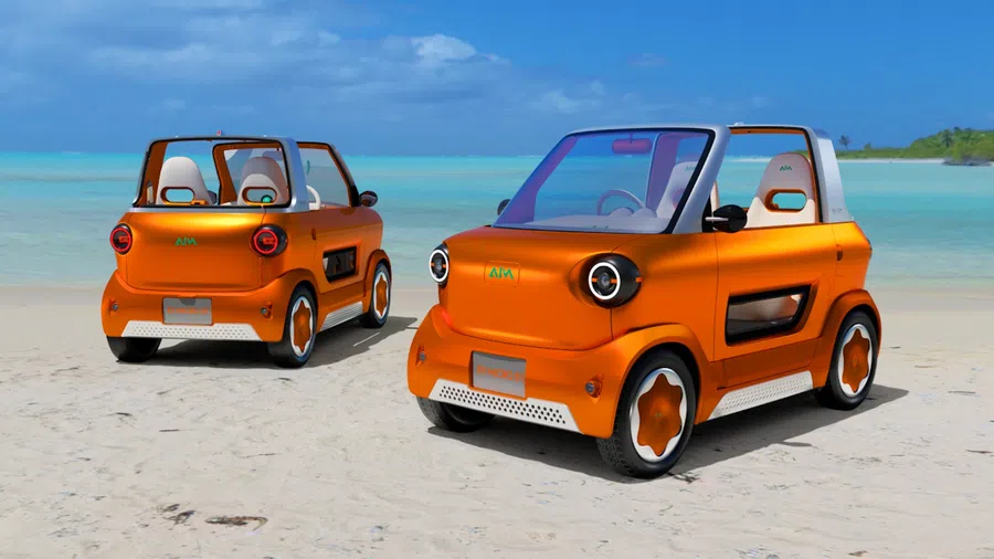 Deze piepkleine elektrische stadsauto moet mensen aan het lachen maken