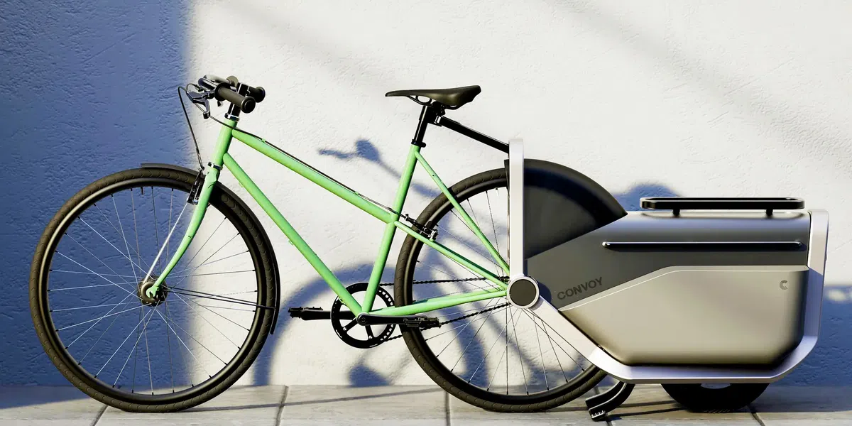 Deze slimme aanhanger maakt van je gewone fiets een elektrische cargofiets