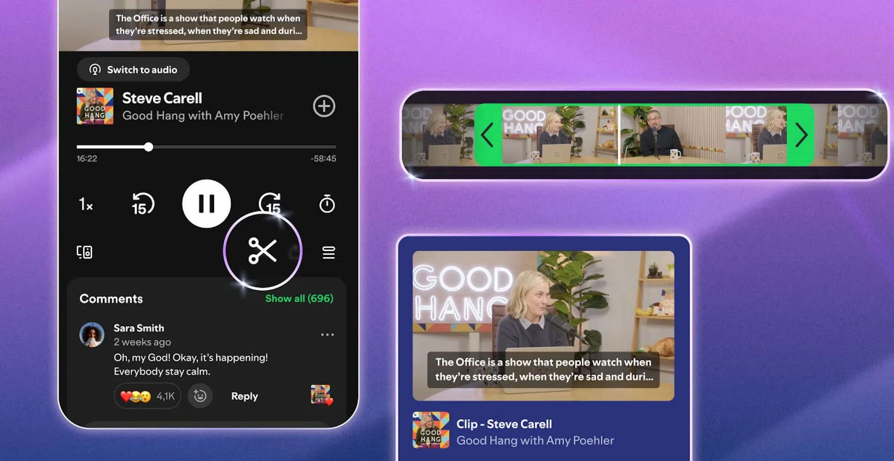 Spotify introduceert Clips: deel en bewaar je favoriete podcastmomenten